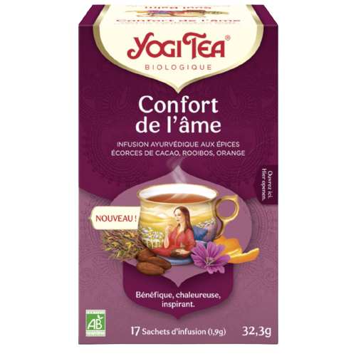 Infusion Confort Âme Bio 17 sachets Yogi Tea | -11% sur Kazidomi