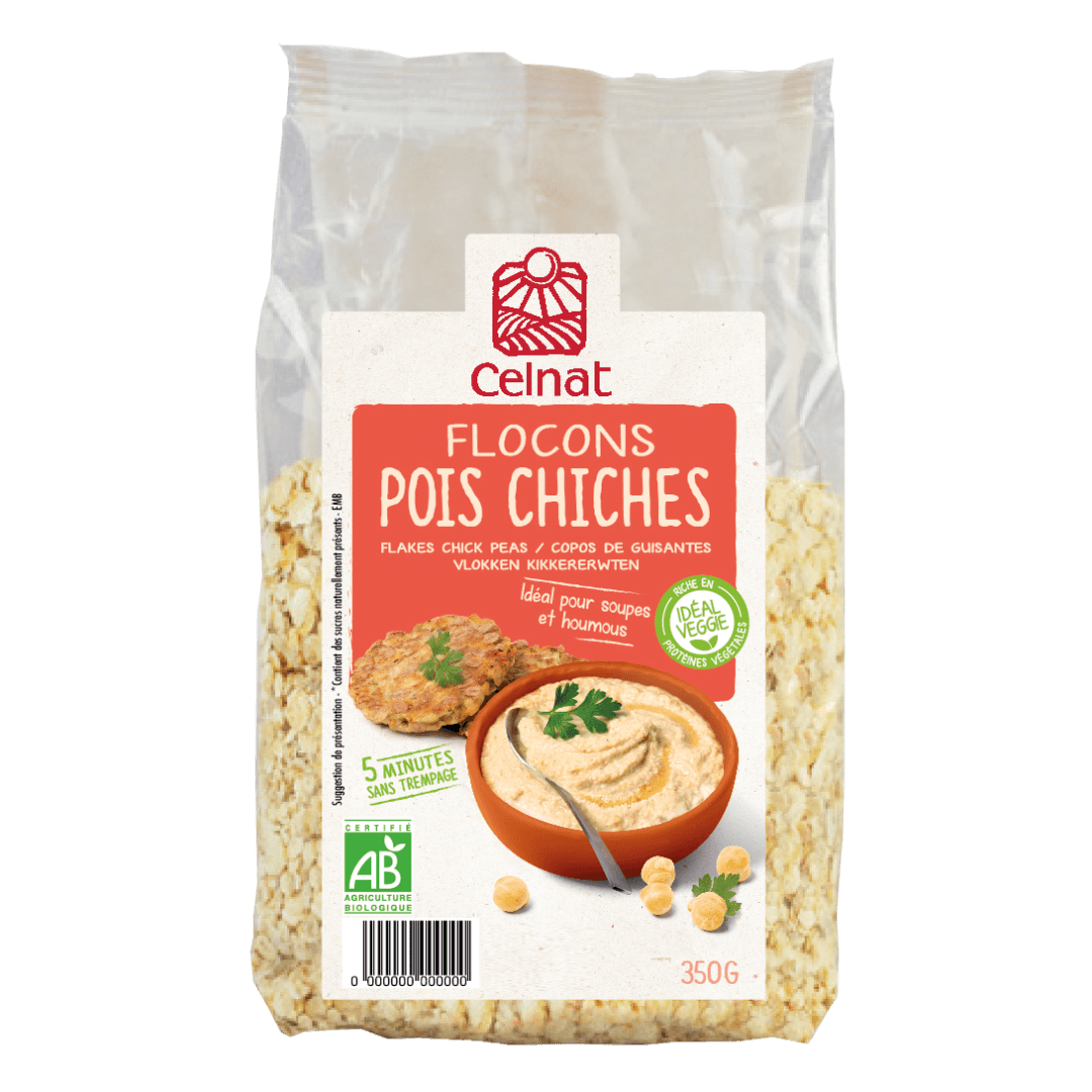 French Chickpea Flakes Organic 350g CELNAT | -15% on Kazidomi