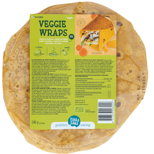 Wraps Legumes Carotte Potiron Bio 240g TerraSana | -15% sur Kazidomi