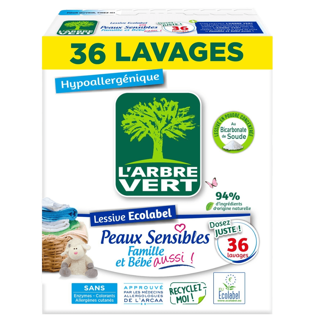 Lessive Poudre Peaux Sensibles Famille & Bébé aussi! 36 Lavages