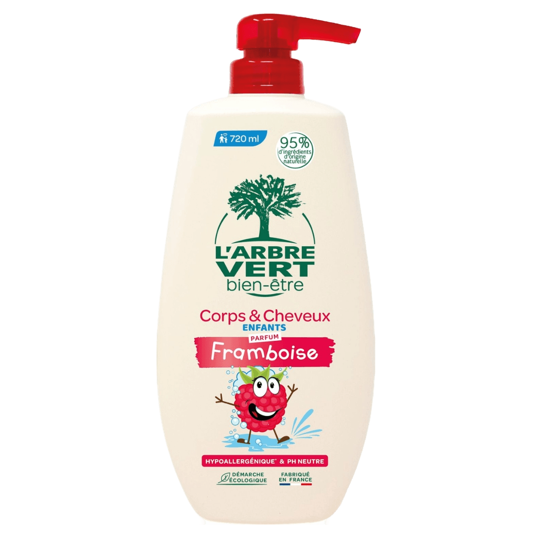 Shampoing douche Enfant Framboise 720ml L'Arbre Vert | -12% sur Kazidomi