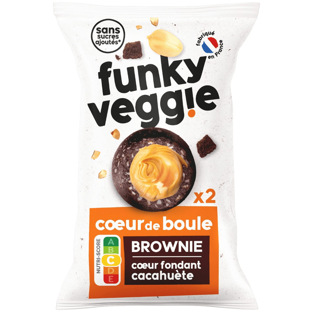 Coeur de boule brownie remplie de beurre de cacahuète - Funky Veggie