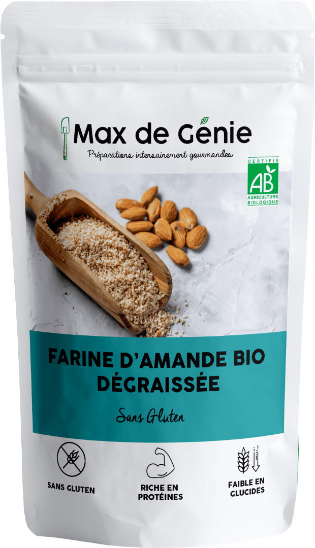Defatted Blanched Almond Flour Organic 250g Max de Génie | -15% on Kazidomi