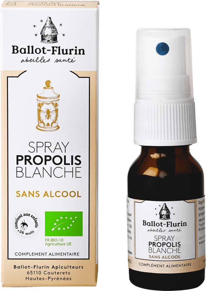 Spray Propolis Blanche Sans Alcool Bio 15ml Ballot-Flurin | -15% sur ...