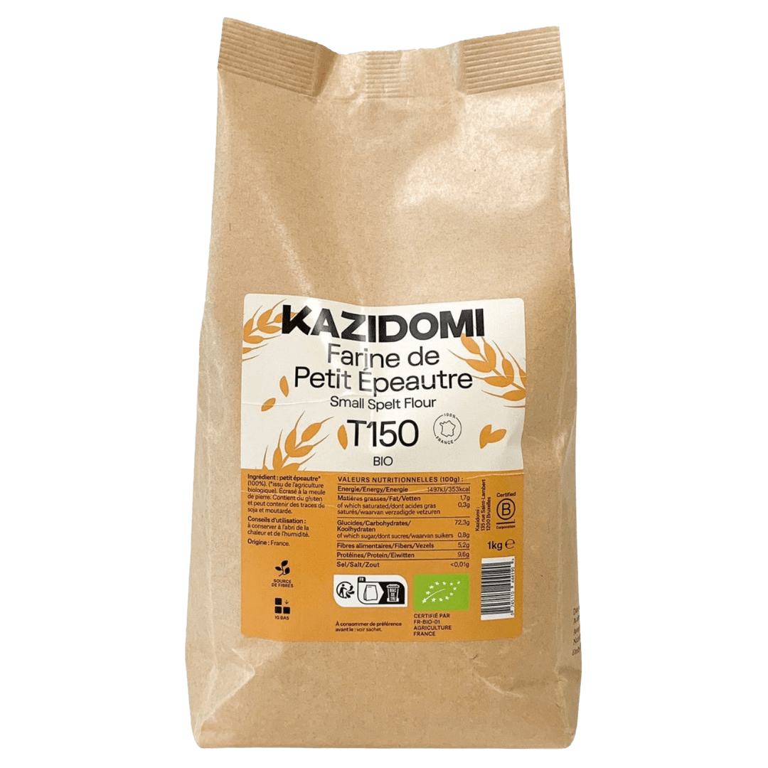 Whole Spelt Flour T150 Organic 1Kg | -25% on Kazidomi