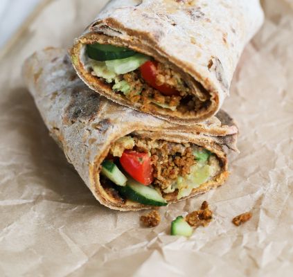 Recette de Wrap sans gluten au seitan haché | Recettes healthy, saines ...