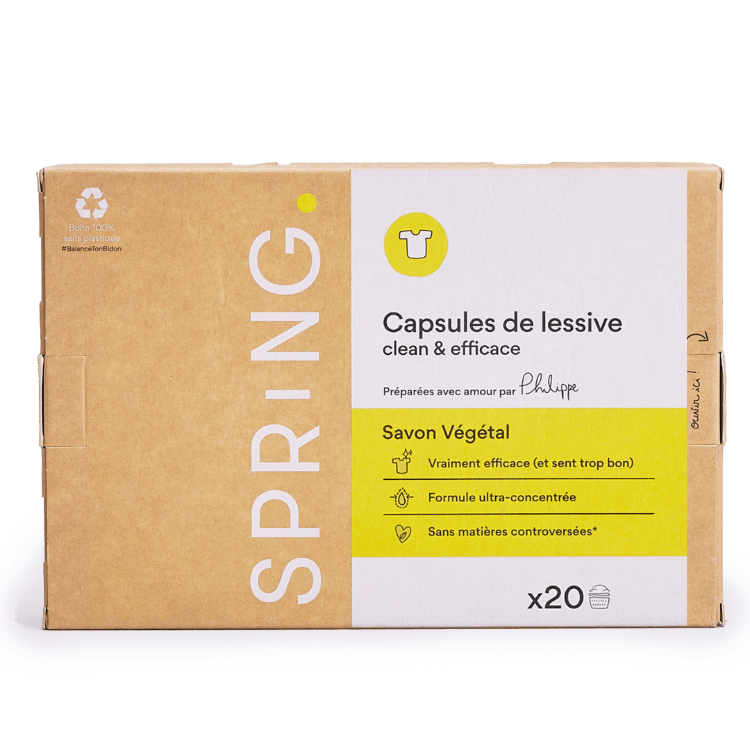 Lessive Doses Savon Végétal Bio 20 Unités SPRiNG | -13% sur Kazidomi