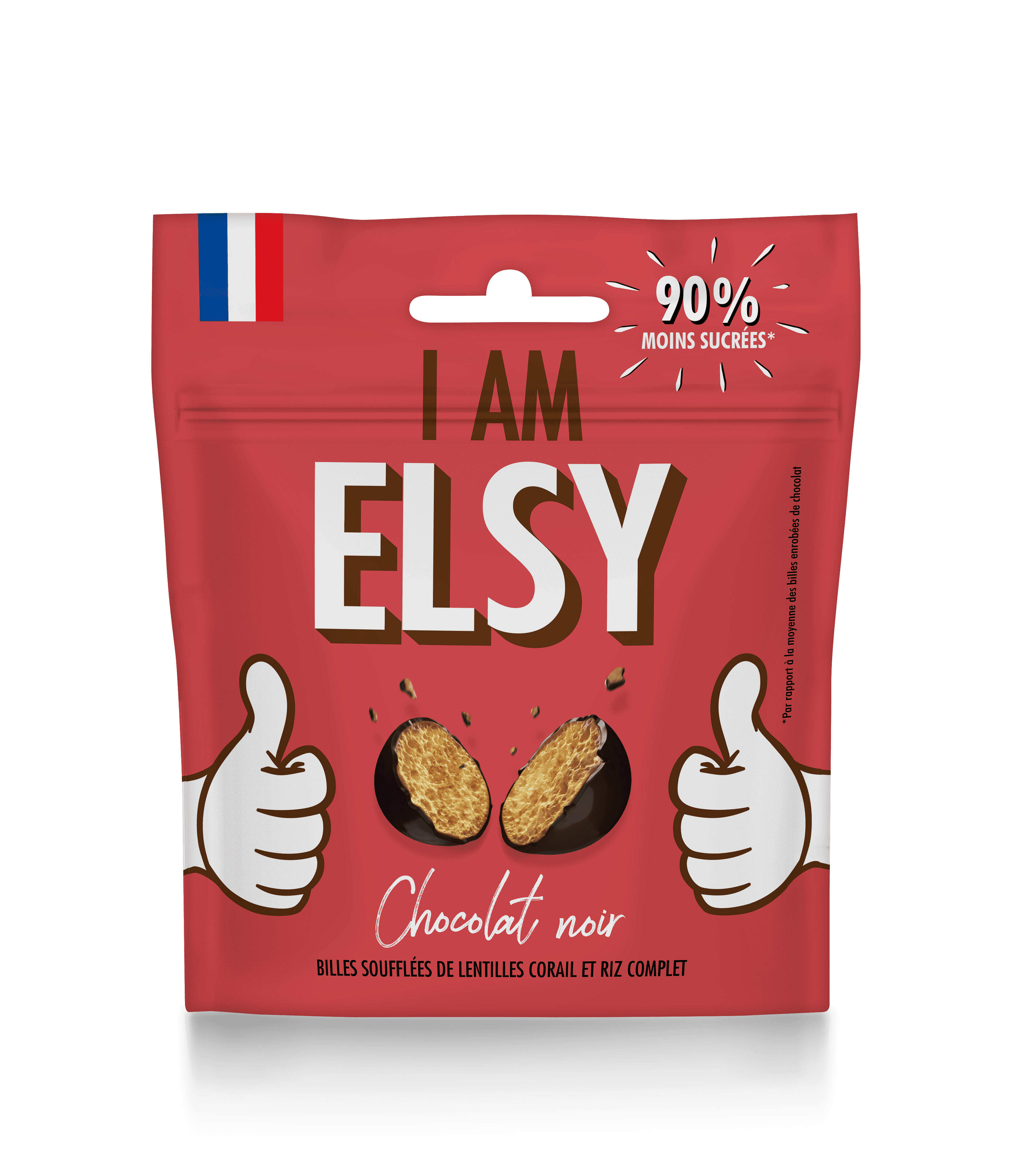 Billes Soufflées Chocolat Noir IG Bas 50g Elsy | -15% sur Kazidomi