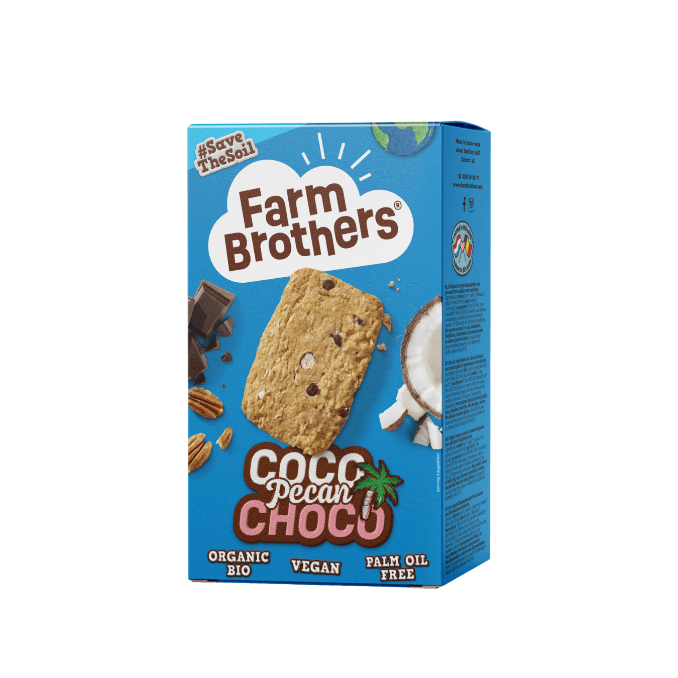 Biscuit pécan choco coco 135g Farm Brothers | -15% sur Kazidomi
