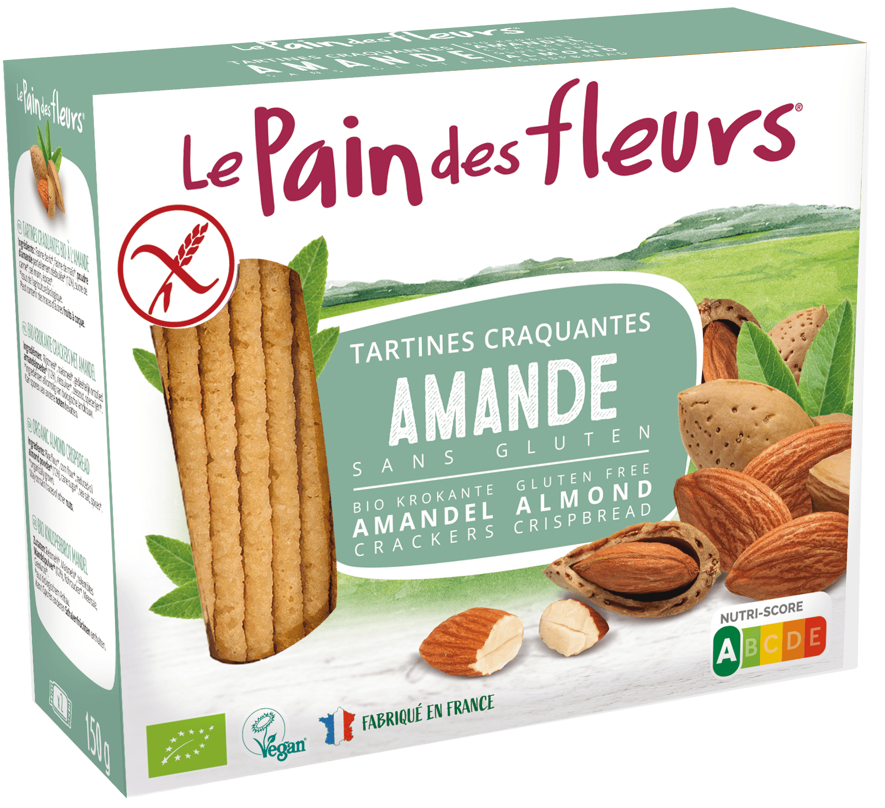 Crunchy Almond Crispbreads Organic 150g Le Pain des Fleurs | -15% on ...