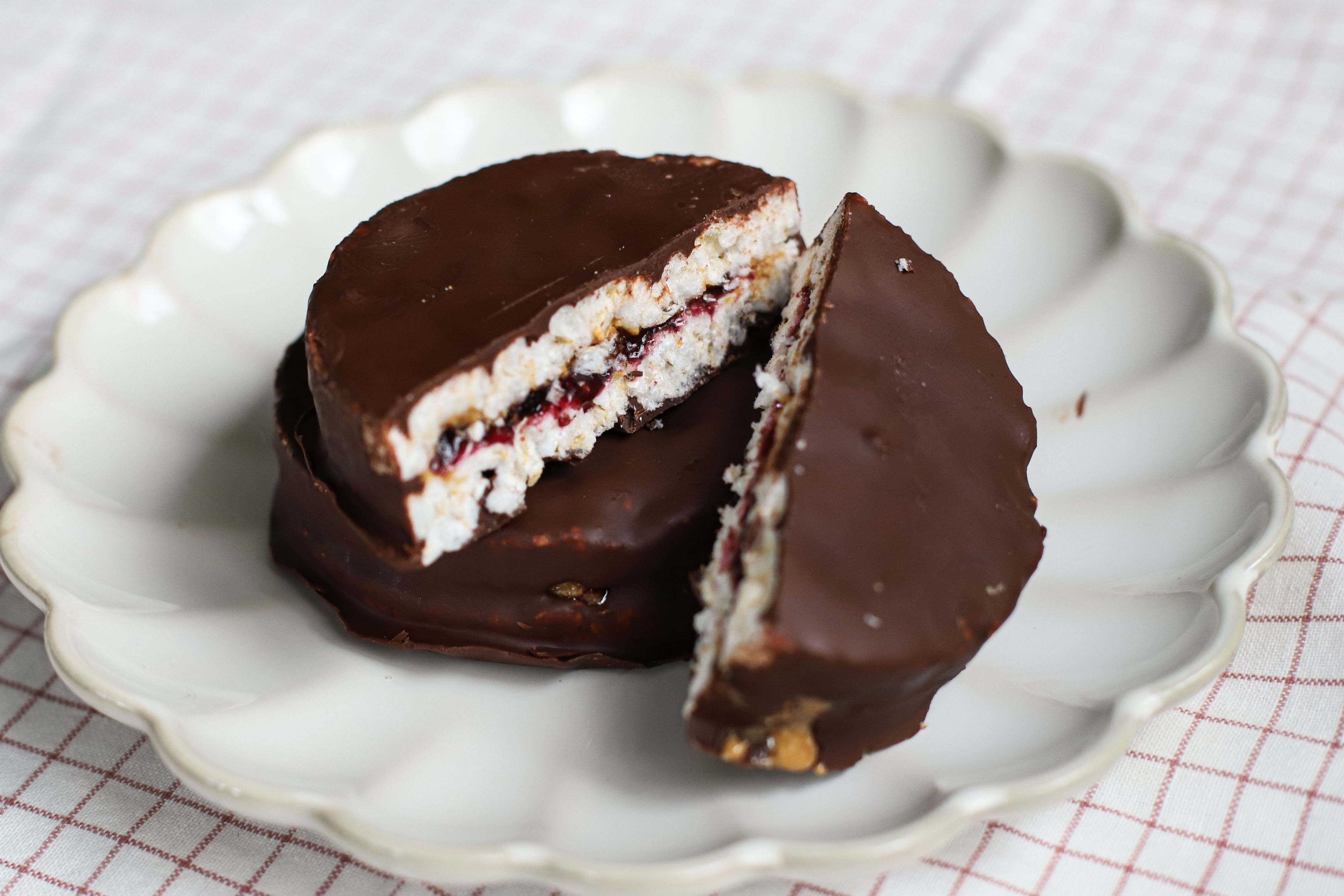Recette de galette de riz, chocolat, confiture et peanut butter ...