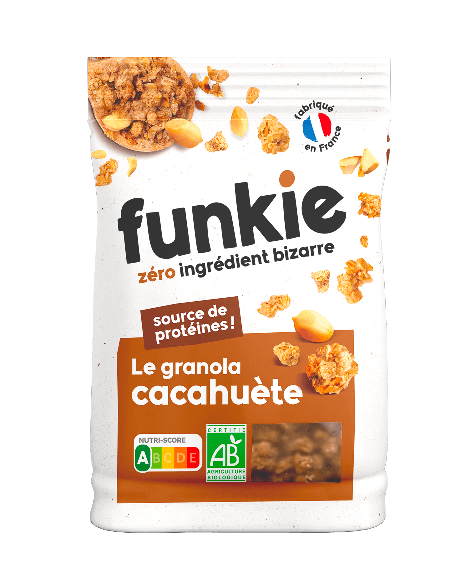 Peanut & Chickpea Flake Granola Organic 300g Funkie | -15% on Kazidomi